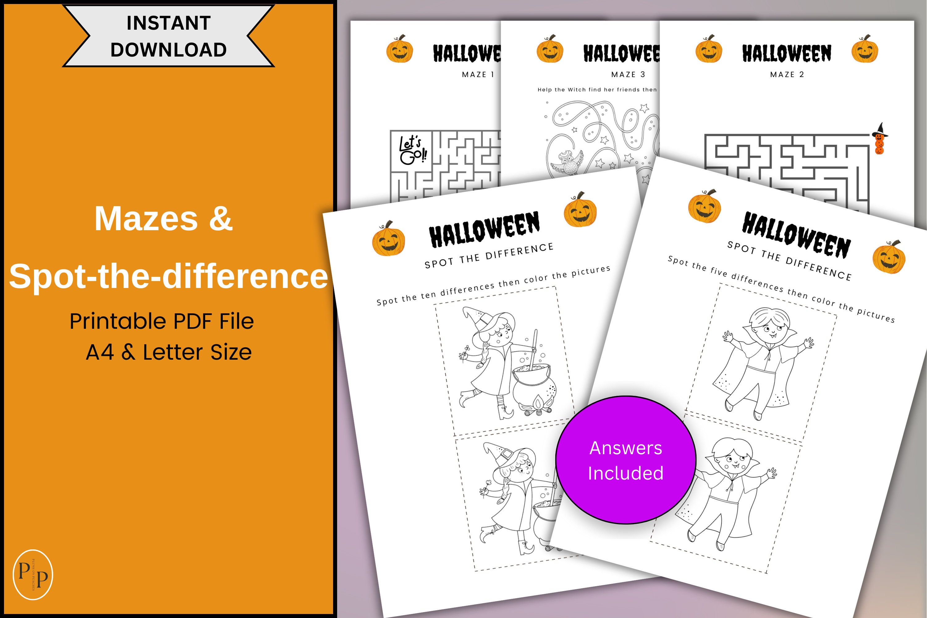 Halloween Activity Printable for Kids, Halloween Party Games, Printable ...