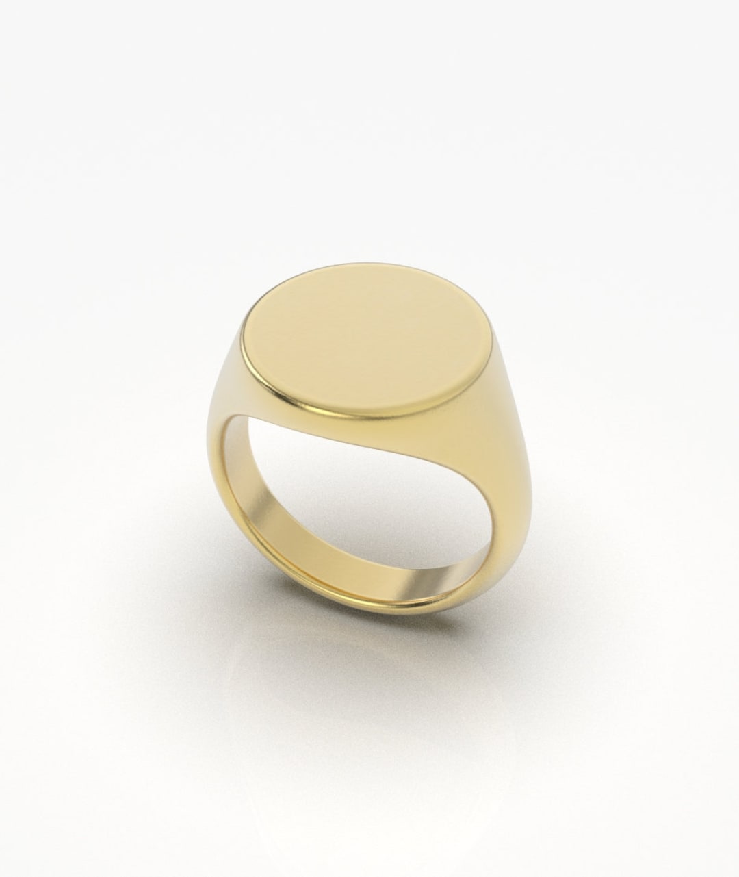 Gold Round Signet Ring 16mm - Etsy