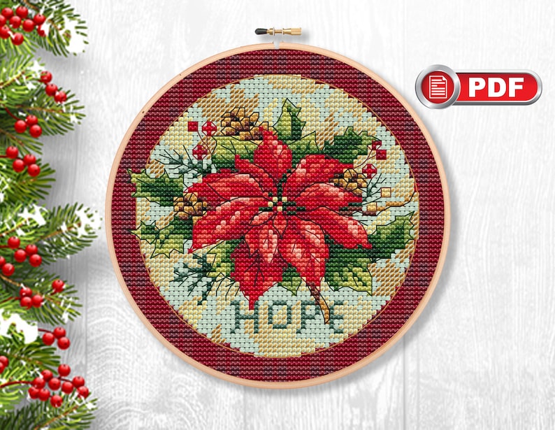 Set of Christmas Ornaments Cross Stitch Patterns Merry - Etsy