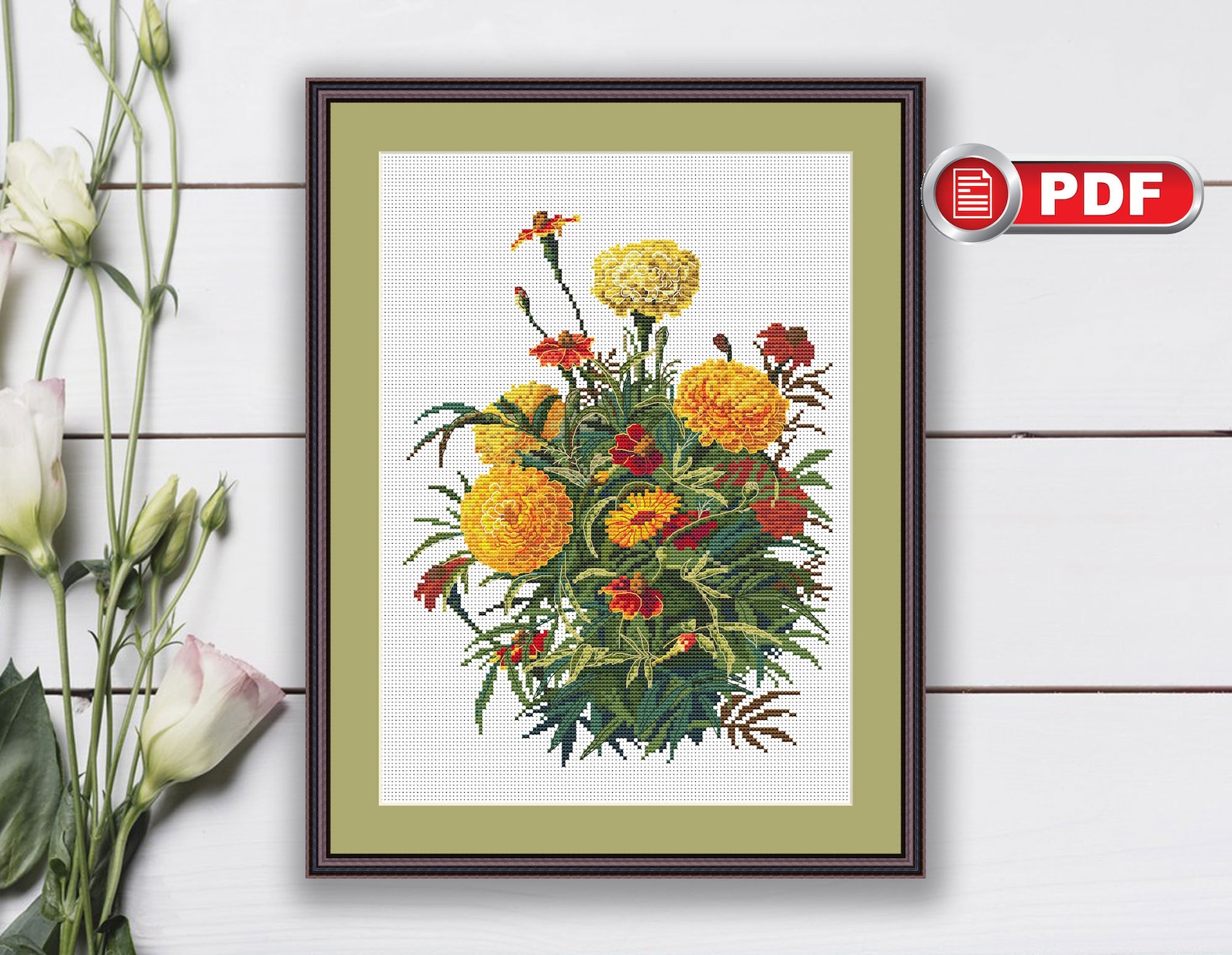 Wildflowers Cross Stitch Patterns Bouquet Cross Stitch - Etsy