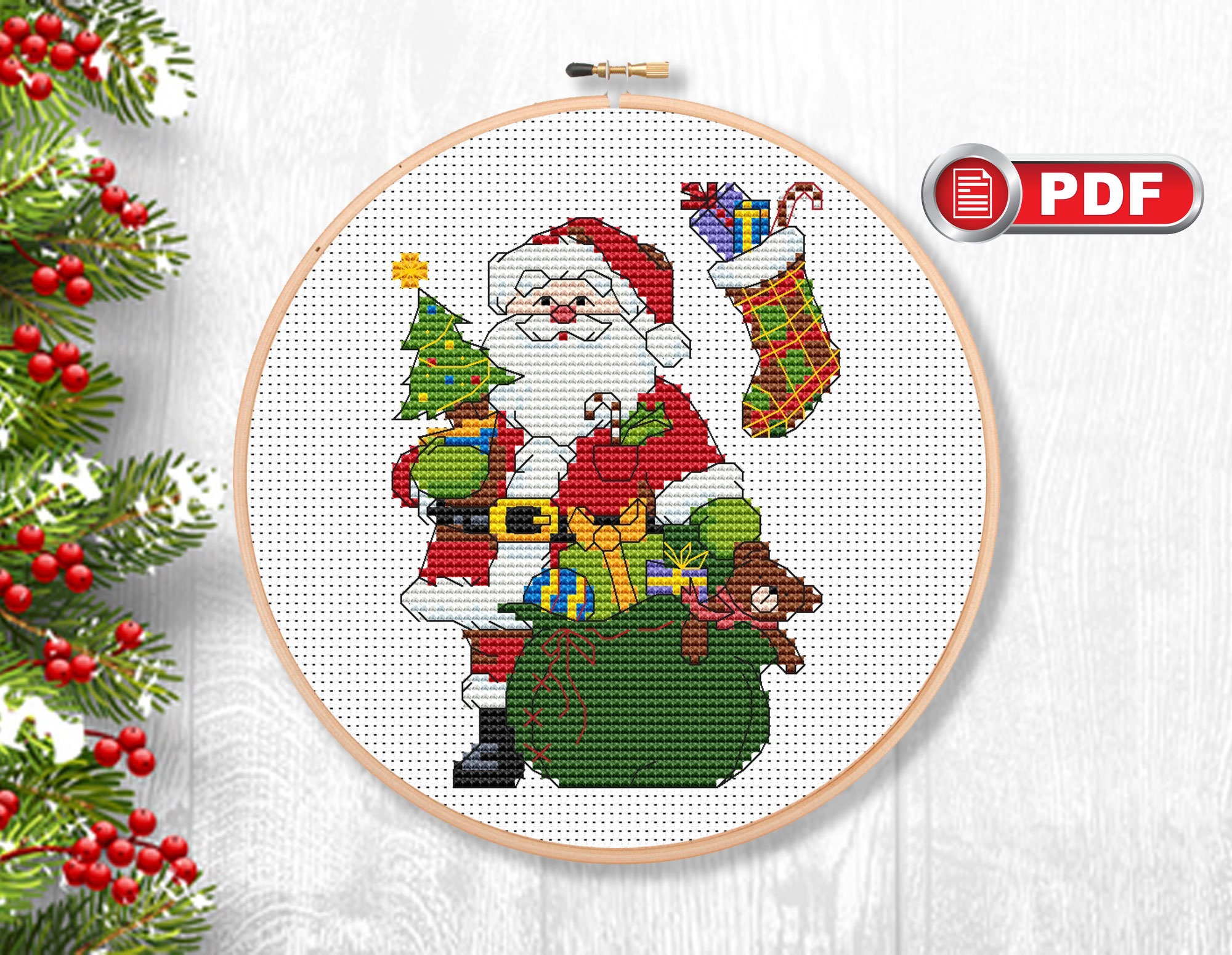 Santa Claus Cross Stitch Patterns, Merry Christmas Cross Stitch ...