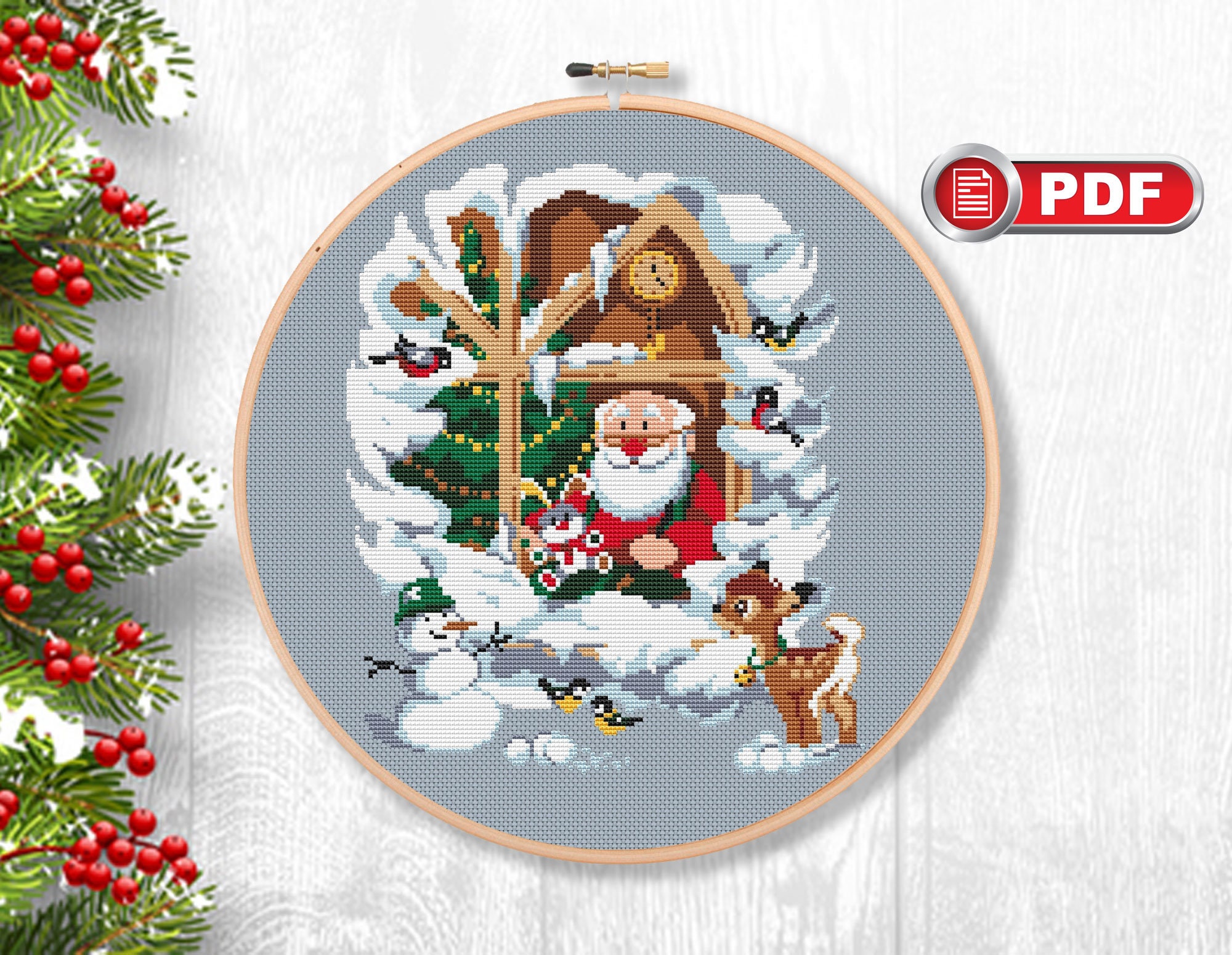 Santa Claus Cross Stitch Patterns Christmas Windowcross - Etsy