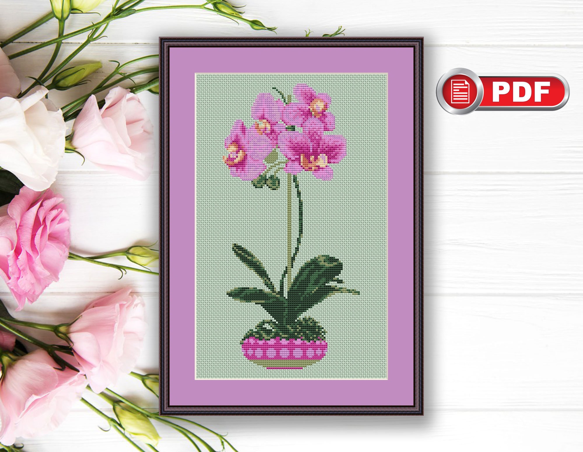 Lilac Orchid Cross Stitch Pattern Orchid Patterns Flowers - Etsy