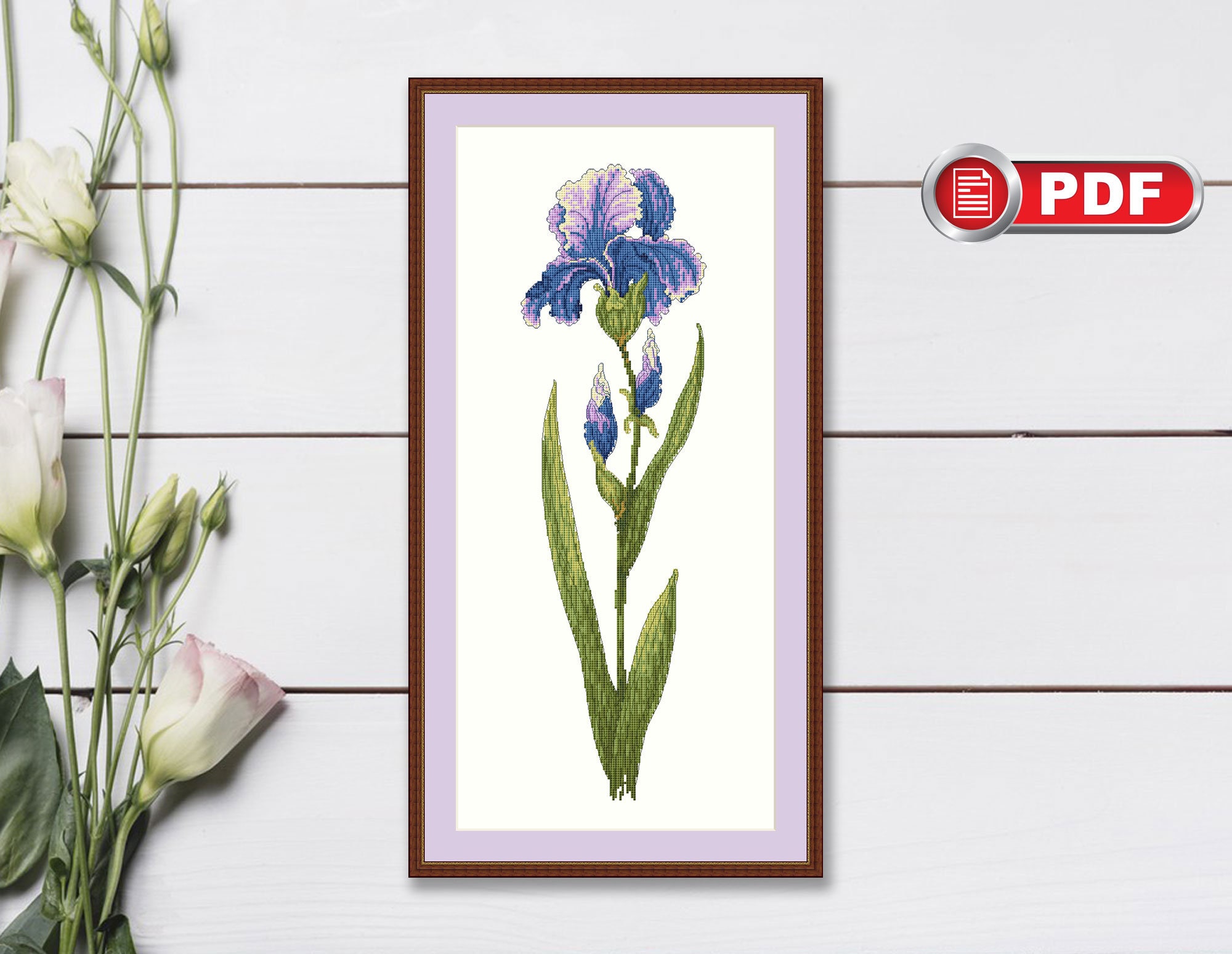 Iris Cross Stitch Pattern Bouquet Cross Stitch Pattern - Etsy