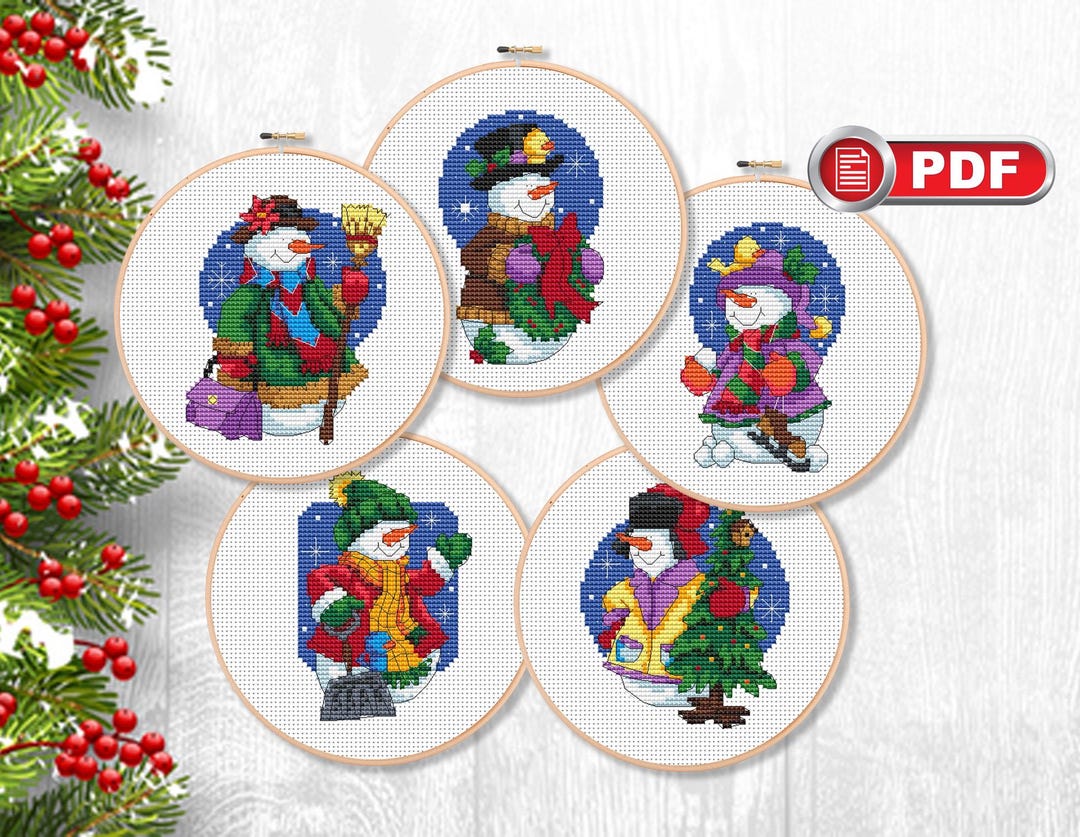 Christmas Set Cross Stitch Patterns, Merry Christmas Cross Stitch ...