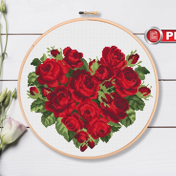 Rose Cross Stitch - Etsy