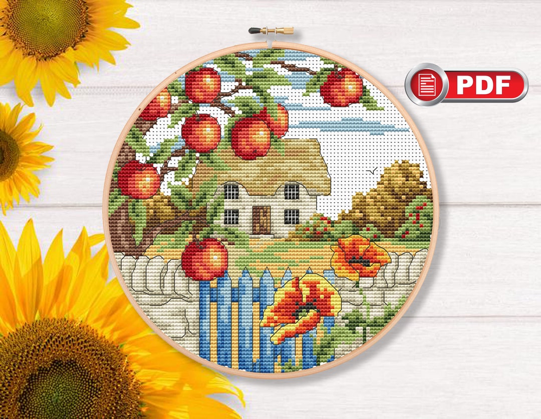 Autumn Cross Stitch Patterns, Landscape Cross Stitch Patterns, Nature ...