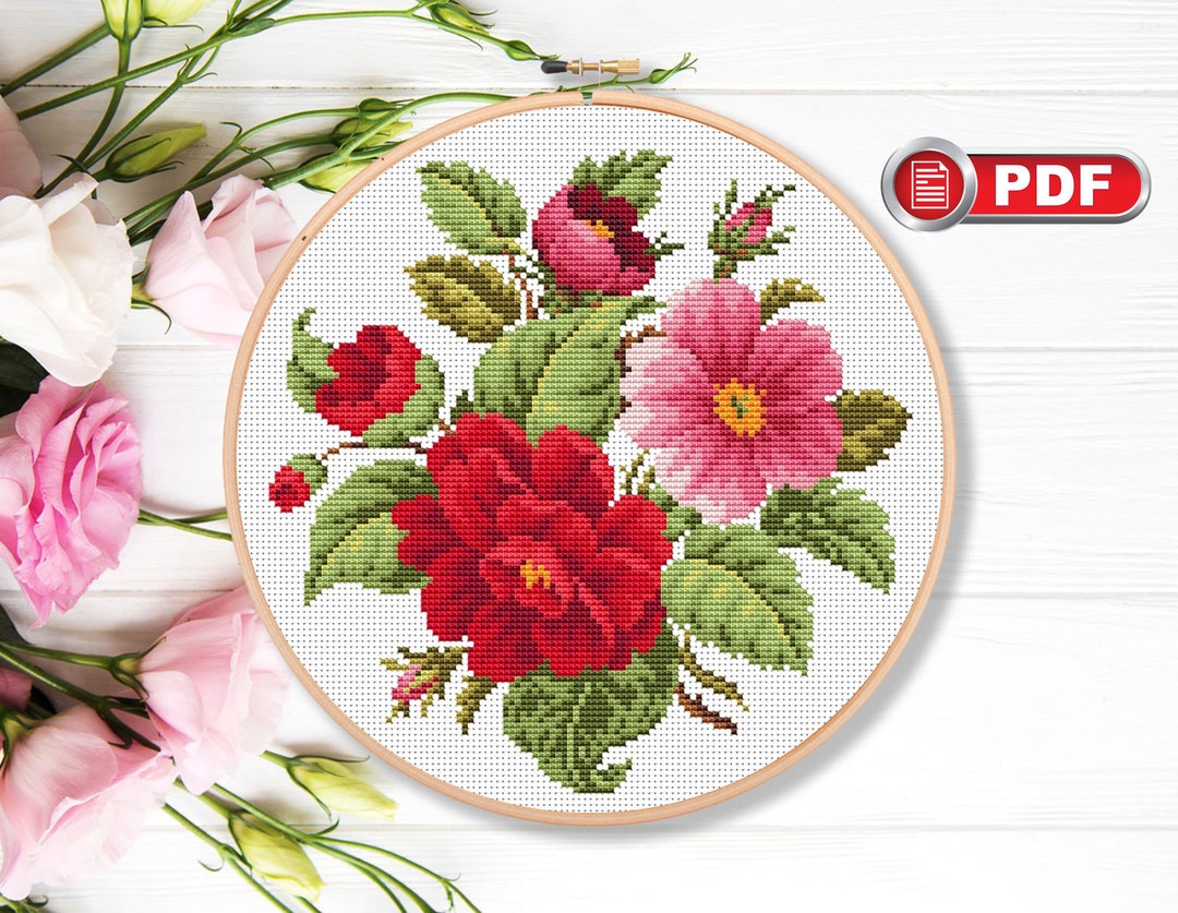 Summer Bouquet Cross Stitch Patterns, Flowers Cross Stitch Patterns ...