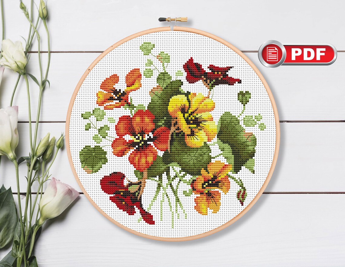 Wildflowers Cross Stitch Pattern Flowers Cross Stitch - Etsy
