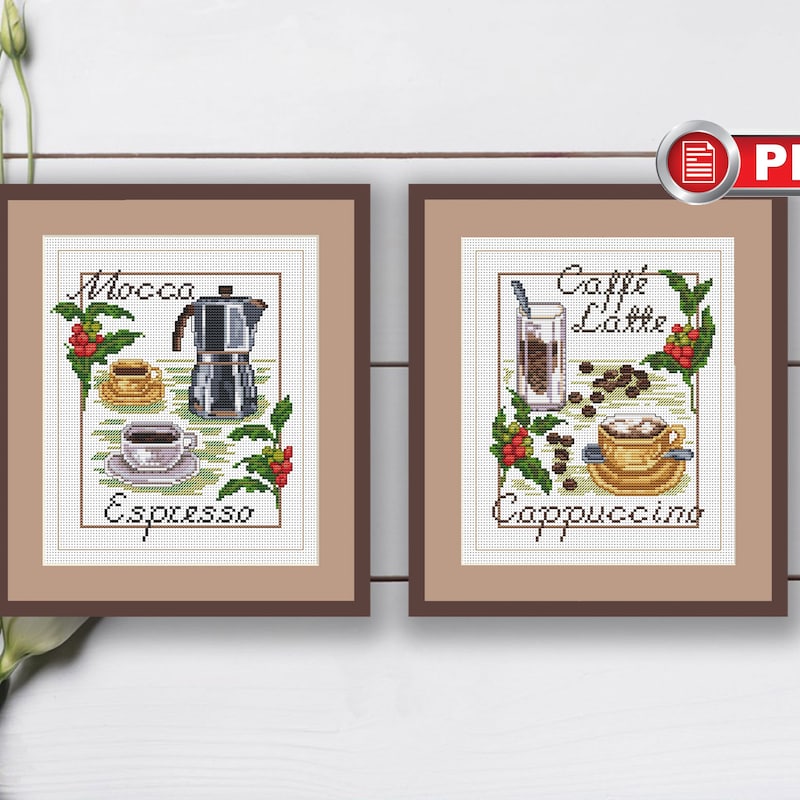 Coffee Cross Stitch - Etsy