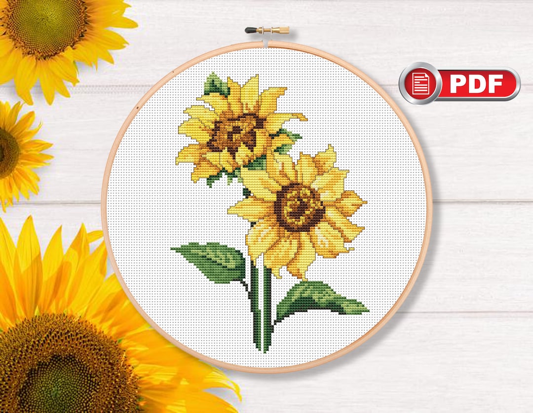 Sunflowers Cross Stitch Pattern, Bouquet Cross Stitch Pattern, Summer ...