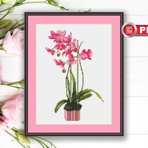 Set of 3 Orchids Cross Stitch Pattern, Orchid Patterns, Flowers Cross ...