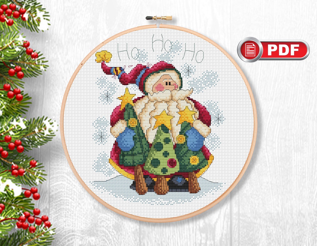 Ho Ho Ho Cross Stitch Patterns, Santa Claus Cross Stitch Patterns ...