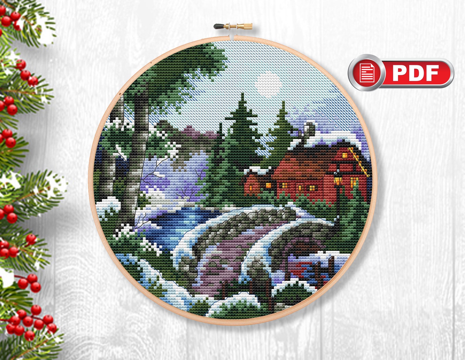 Winter Cross Stitch Patterns Landscape Cross Stitch Patterns - Etsy