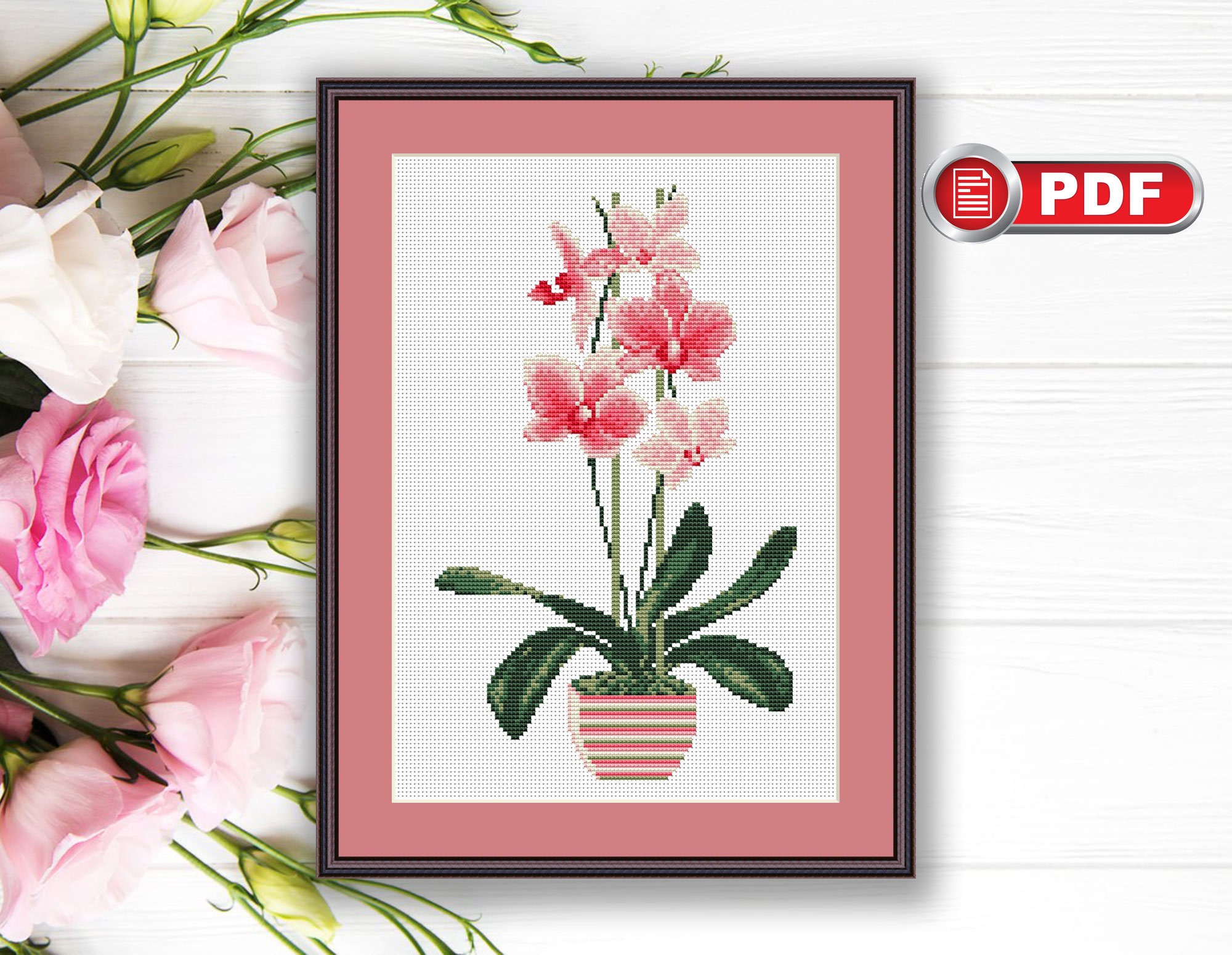 Set of 3 Orchids Cross Stitch Pattern Orchid Patterns - Etsy