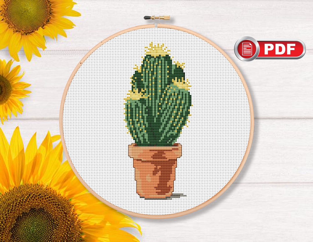 Cactus Cross Stitch Patterns, Cacti Cross Stitch Patterns, Potted ...