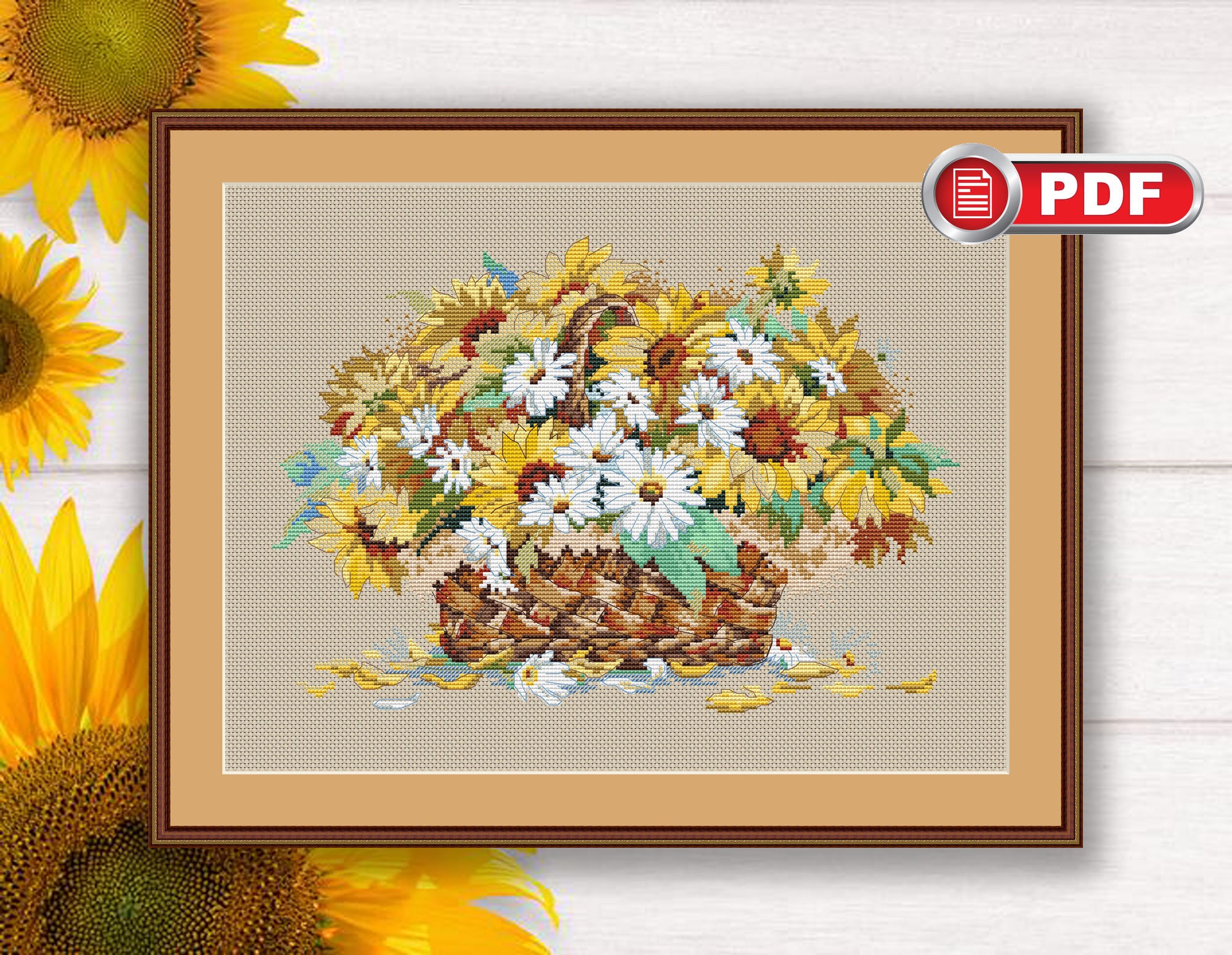 Flowers in A Basket Cross Stitch Patterns, Flowers Cross Stitch ...