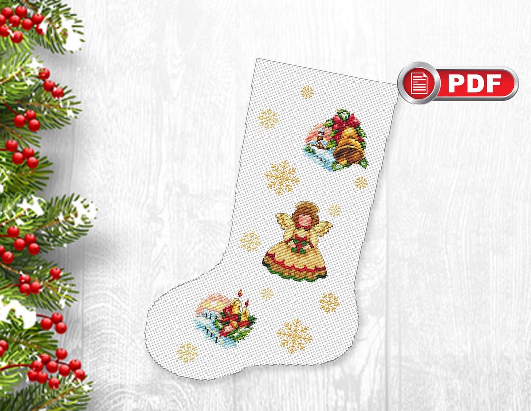 Christmas Stocking Cross Stitch Patterns, Winter Cross Stitch Patterns ...