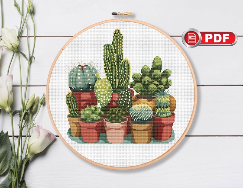 Cactus Cross Stitch Patterns Cacti Cross Stitch Patterns - Etsy