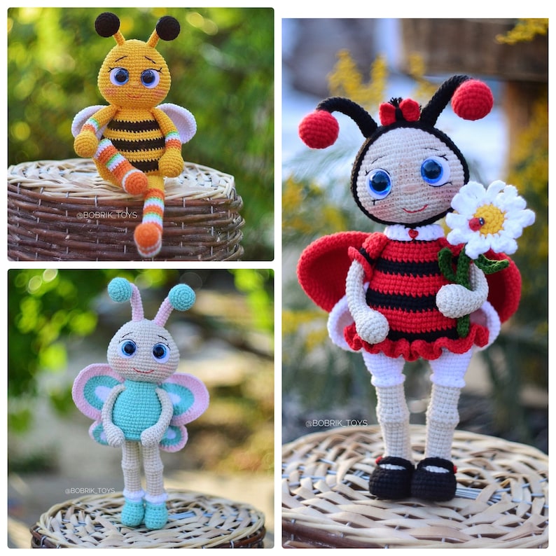 Crochet Insect Pattern Bundle: Bee, Butterfly, Ladybug (PDF) - Etsy ...