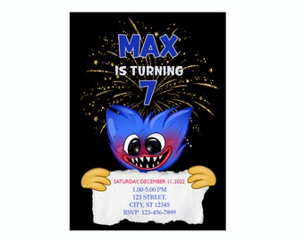 Huggy Wuggy Digital Invitation - Etsy