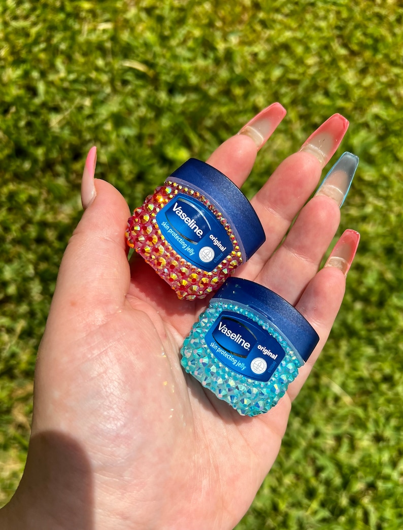 Bling Vaseline Tub Rhinestone Lip Balm Mini Bedazzled Vaseline Lip ...