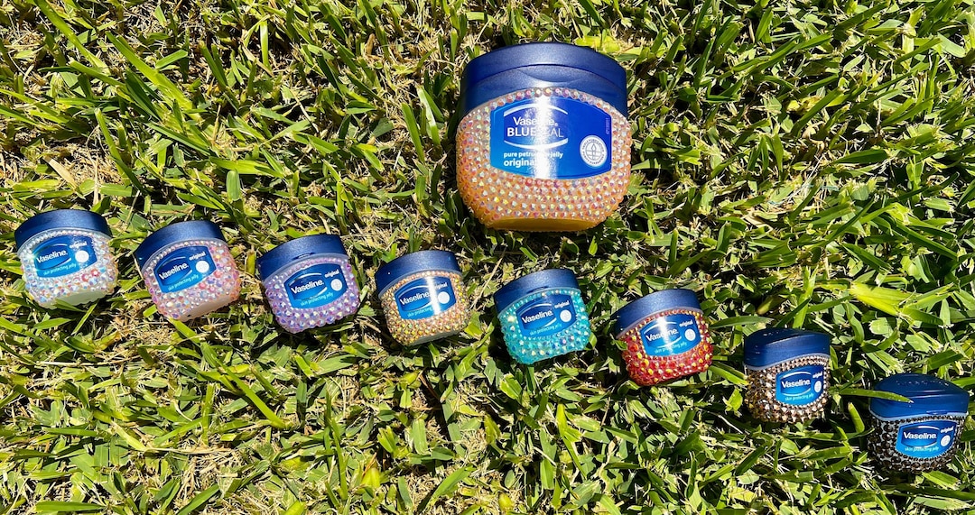Bling Vaseline Tub Rhinestone Lip Balm Mini Bedazzled Vaseline Lip ...