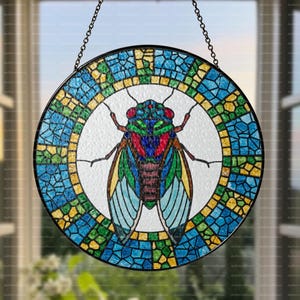 Cicada Glass Window Decor, Cicada Suncatcher, Translucent Decor, Insect ...