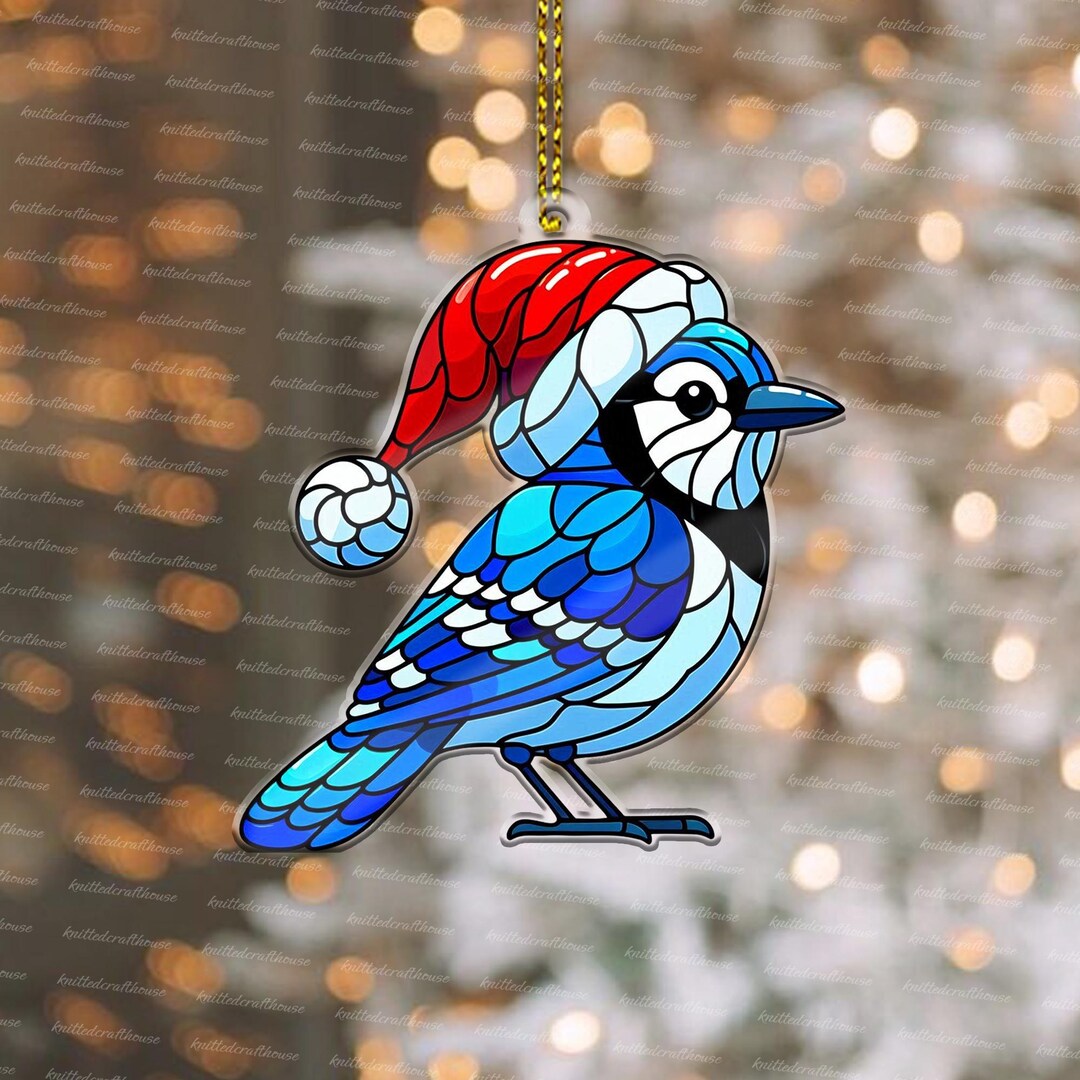 Blue Jay Bird Christmas Ornament, Bird Ornament, Xmas Gift, Christmas ...
