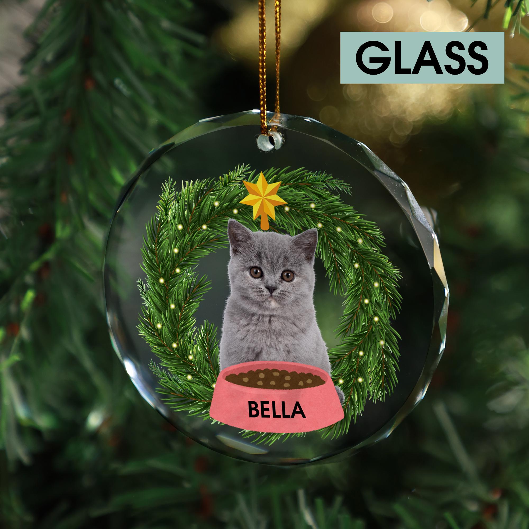 Personalized Pet Glass Ornament, Custom Dog Christmas Ornament, Pet ...