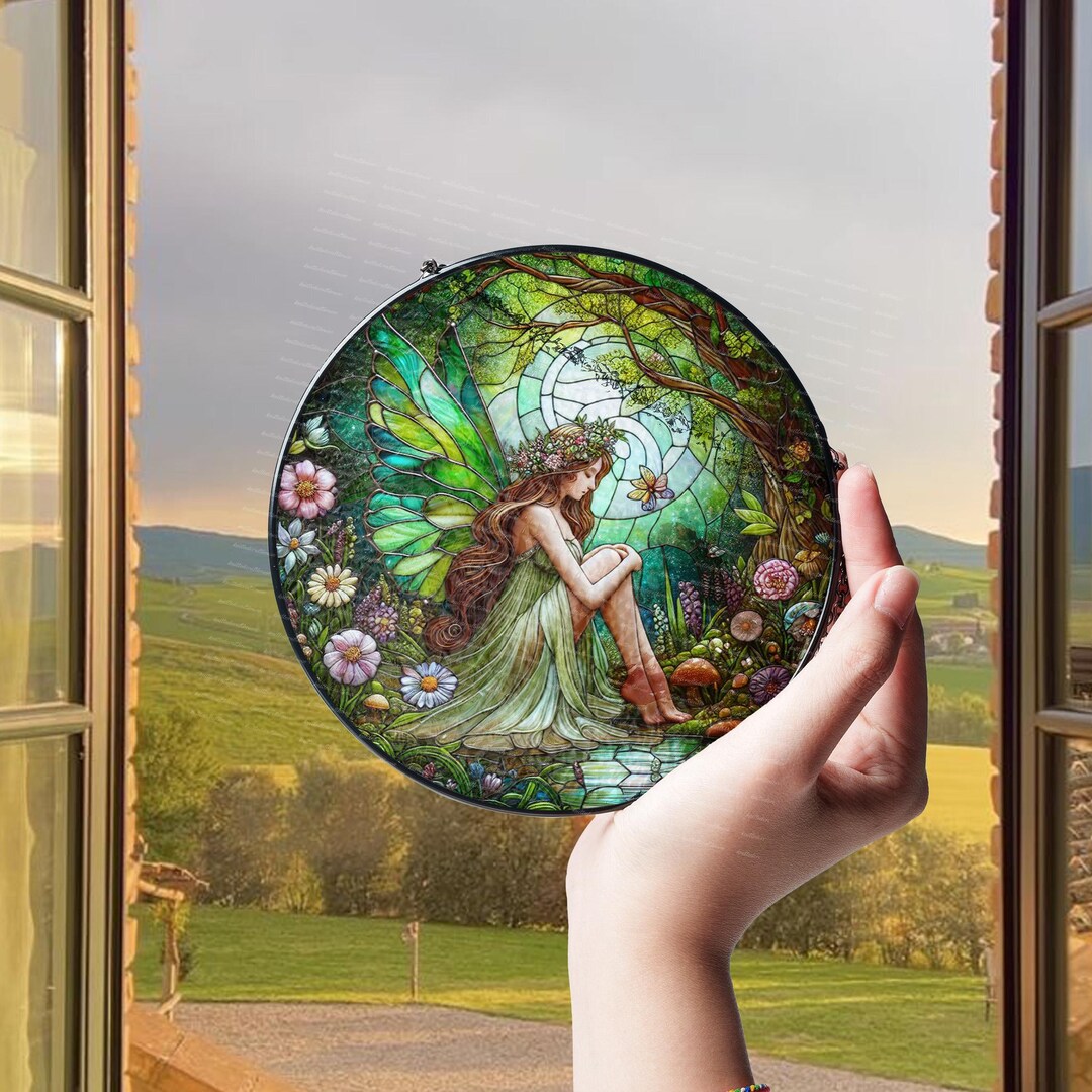 Forest Fairy Suncatcher, Fairy Light Catcher Enchanted Forest Fairy ...