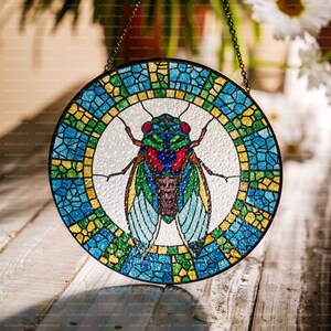 Cicada Glass Window Decor, Cicada Suncatcher, Translucent Decor, Insect ...