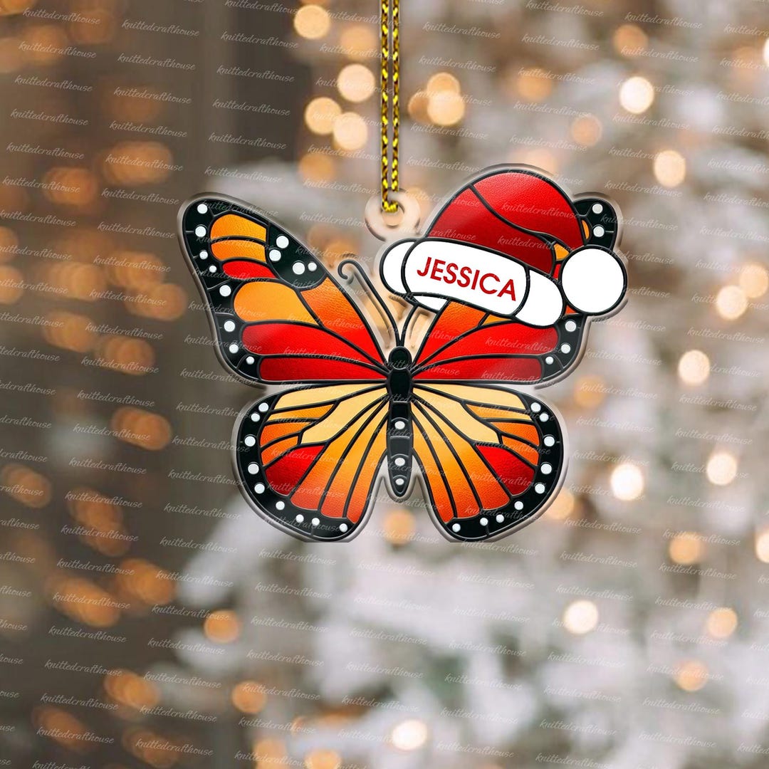 Personalized Monarch Butterfly Christmas Ornament, Xmas Tree Decor ...