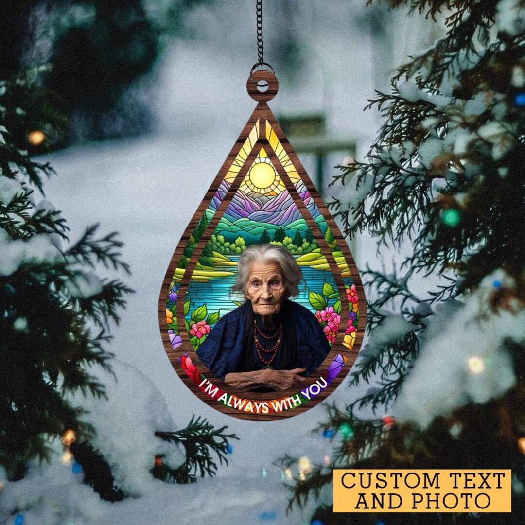 Personalized Memorial Teardrop Window Hanging Suncatcher Ornament ...