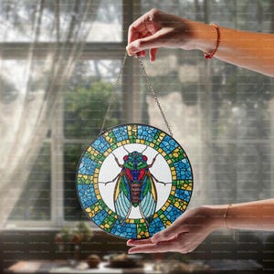 Cicada Glass Window Decor, Cicada Suncatcher, Translucent Decor, Insect ...
