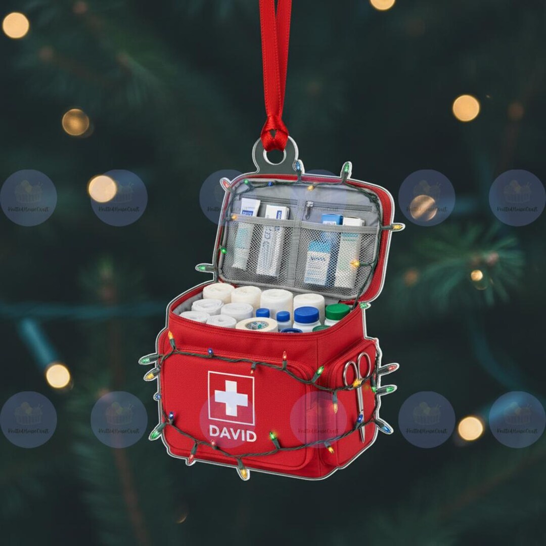 Personalized First Aid Kit 2D Flat Ornament for Nurse or EMT, Custom ...