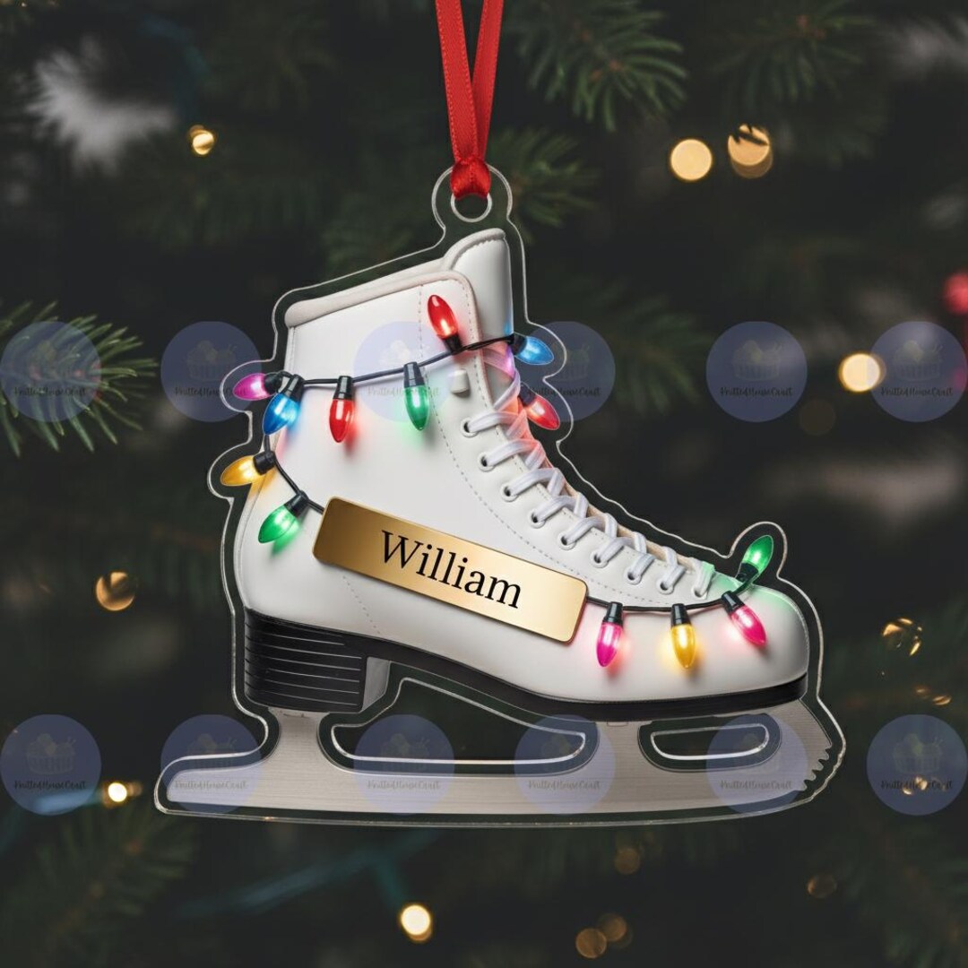 Personalized Ice Skate 2D Flat Ornament, Custom Skater Gift, Figure ...