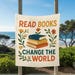 Read Books Change the World Banner, Inspirational Book Lover Wall Art ...