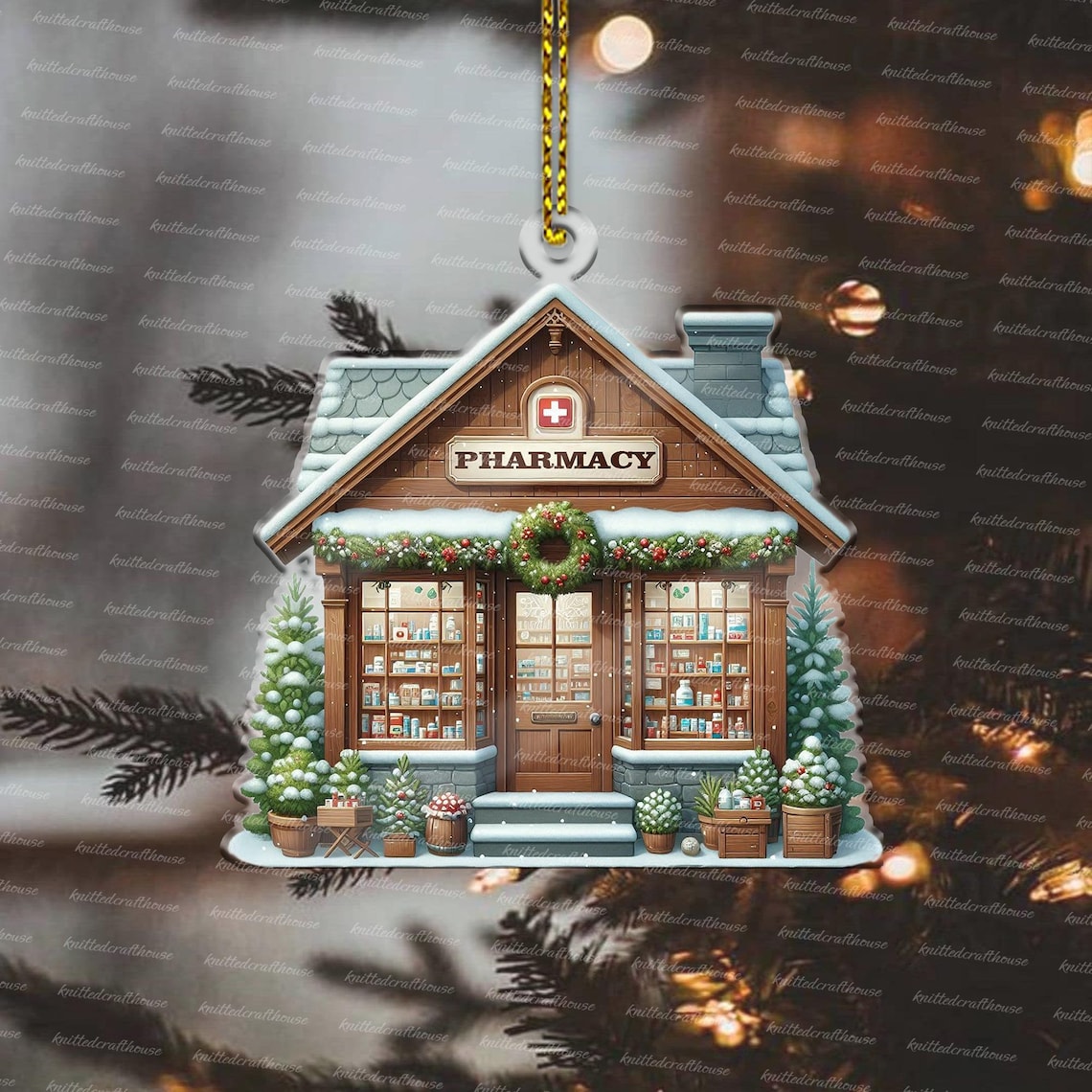Personalized 2D Flat Pharmacy Ornament, Nurse Christmas Tree Decor ...