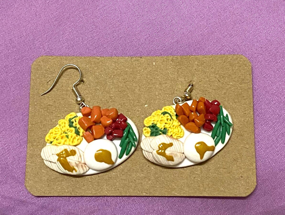 Thanksgiving Plate Earrings, Turkey Plate Earrings, Fall Earrings ...