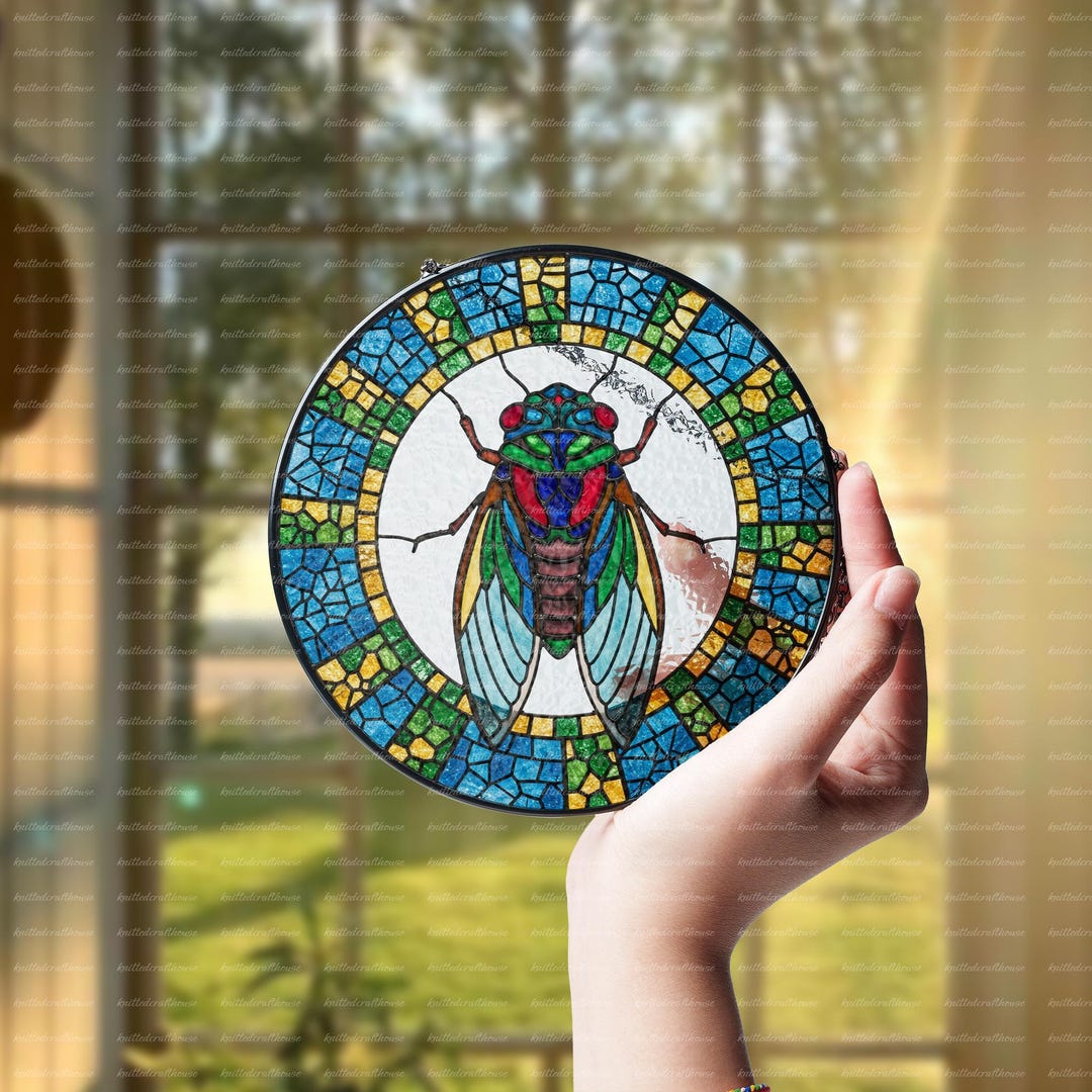 Cicada Glass Window Decor, Cicada Suncatcher, Translucent Decor, Insect ...