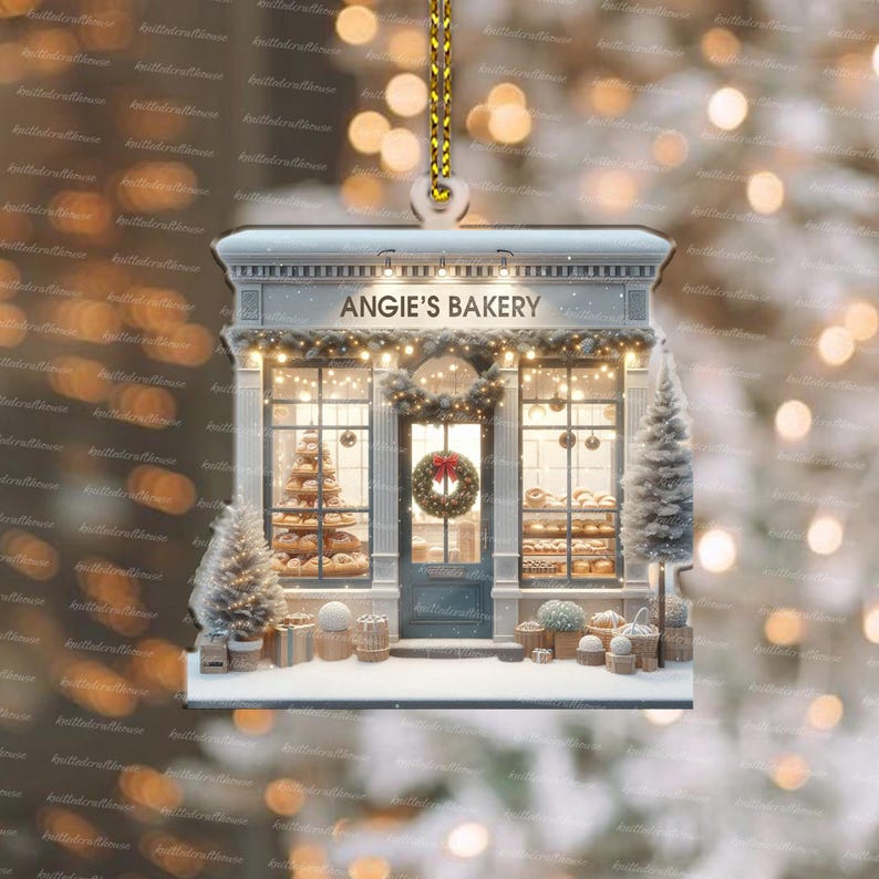 Personalized Bakery Front View Ornament, 2D Flat Baking Ornament ...