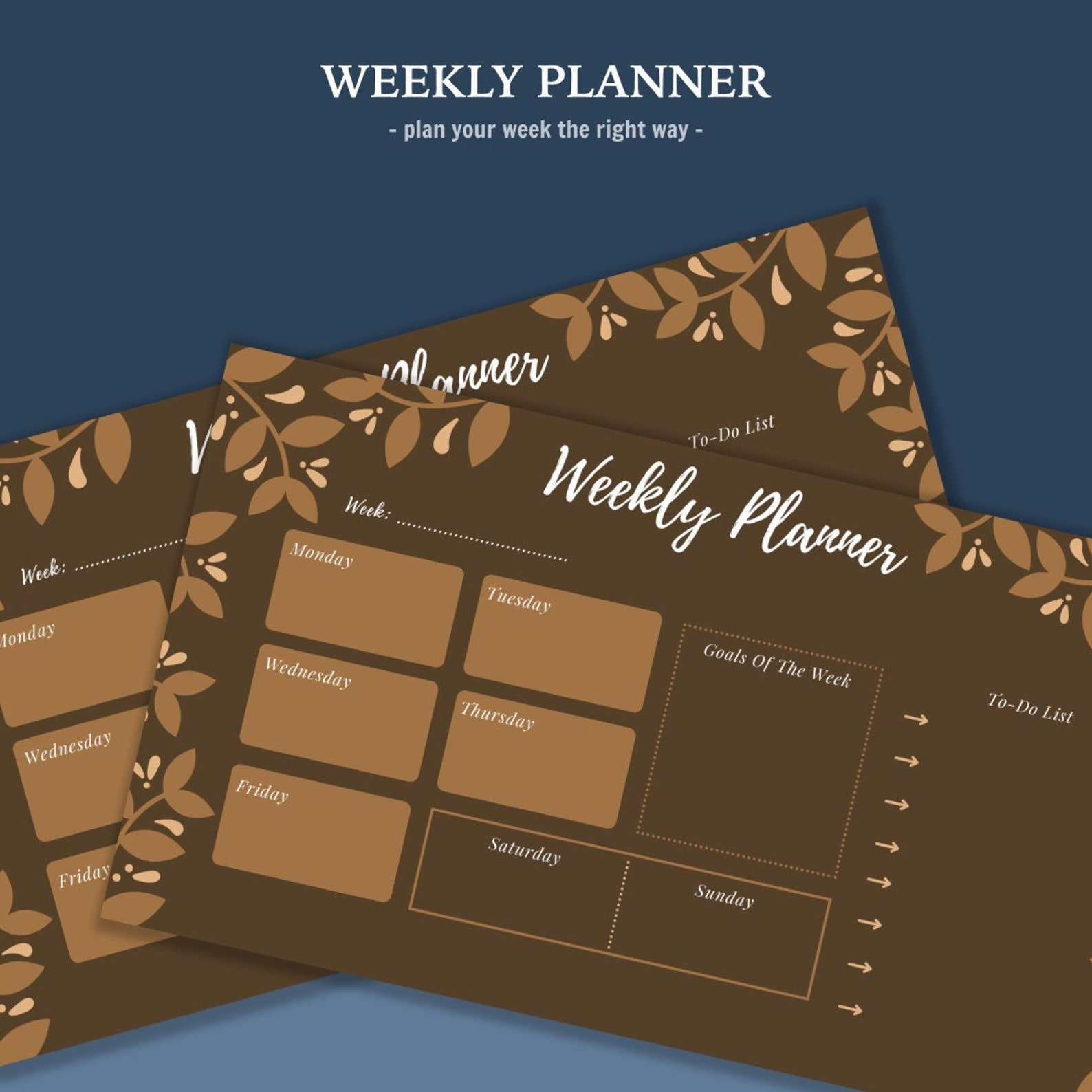 Weekly Planner Desktop Wallpaper | Clean Fall Design - Etsy