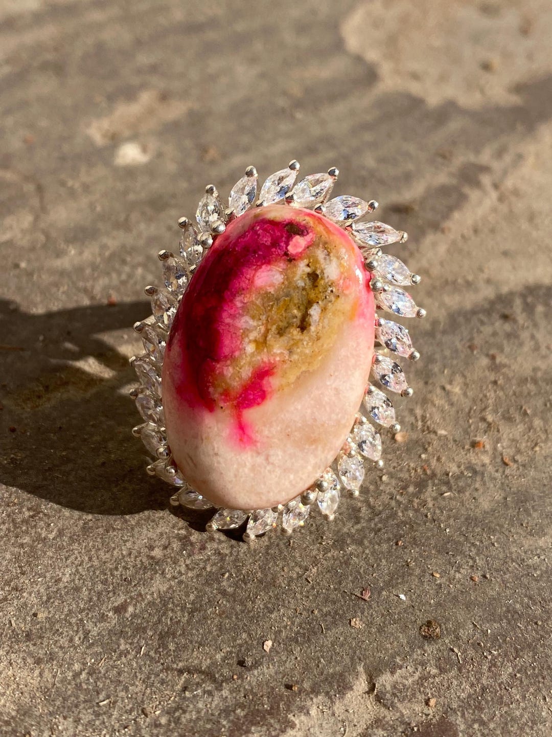 Rare Greenland Tugtupite Gemstone Ring | Color Changing Fluorescent ...