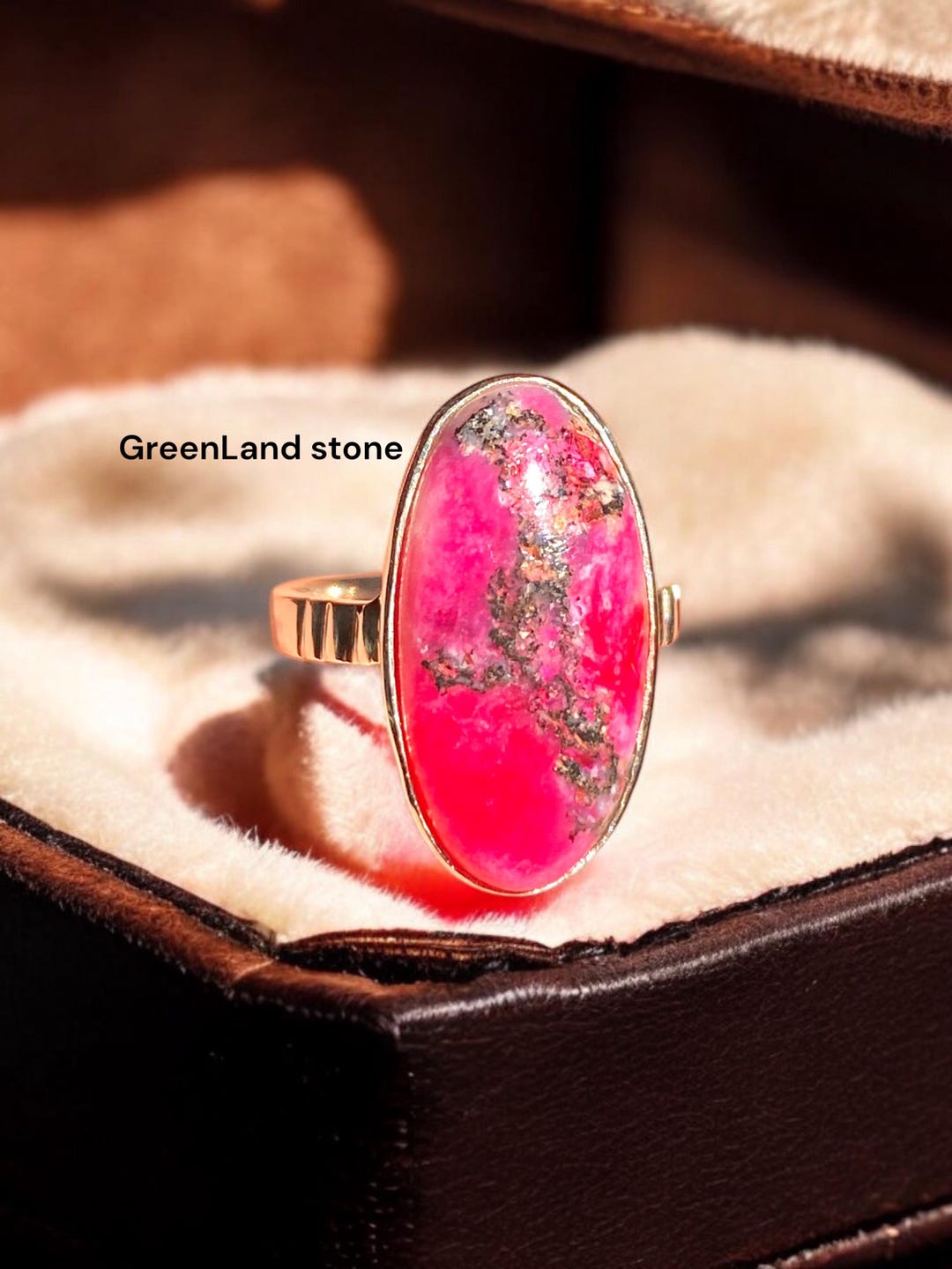 Natural Genuine Tugtupite Stone Ring Handmade and Unique - Etsy