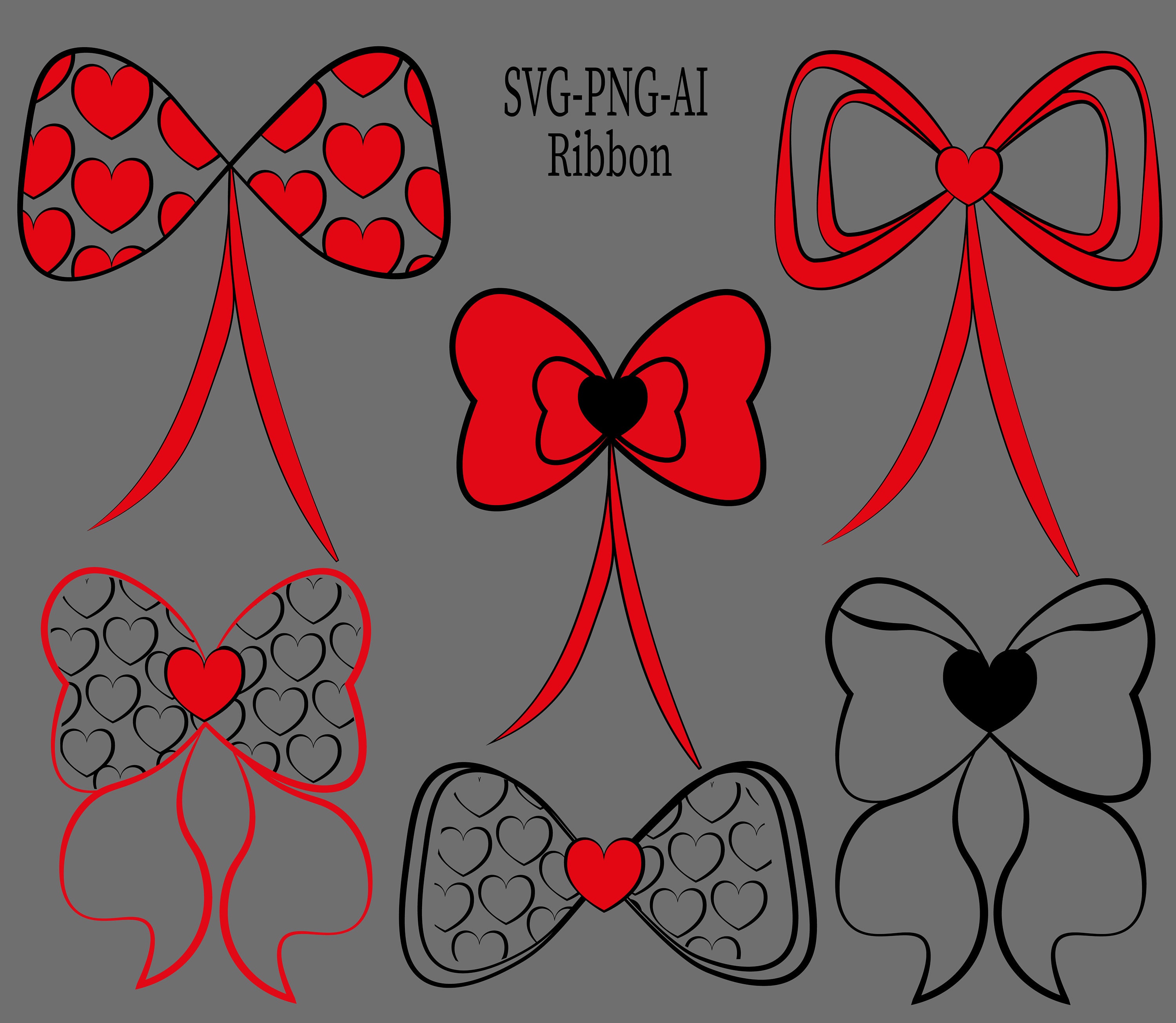 Red Ribbon Svg Bundle, Ribbon Png, Bow Vector Svg, Bow Tie, Present Svg ...