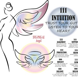 Angel Wings Svg, Angel Numbers Svg, Lucky Number Png, Angel Svg for ...