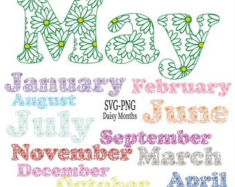 Month PNG Planner Stickers, Months of the Year Stickers - Etsy