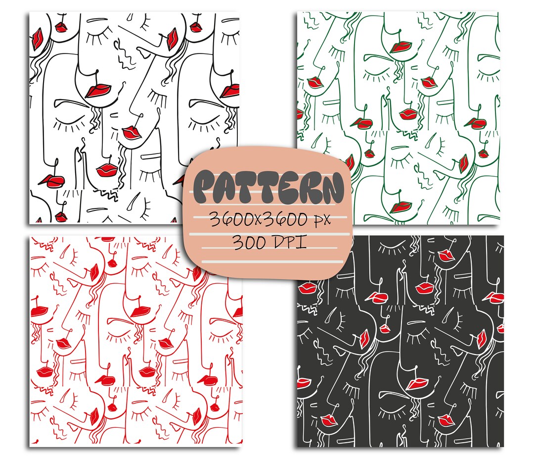 Abstract Digital Paper, Line Art Seamless Pattern, Modern Background ...