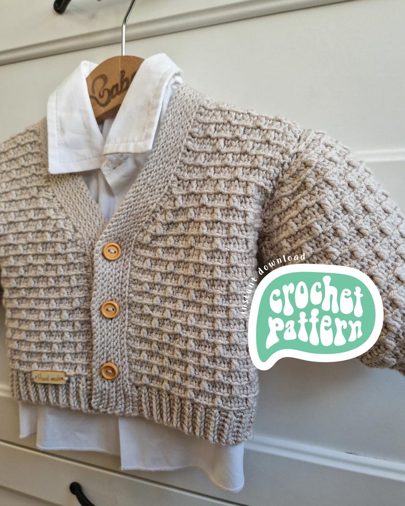 Bumpy Texture Crochet Cardigan Pattern: Baby & Kids (newborn - 8 Years ...